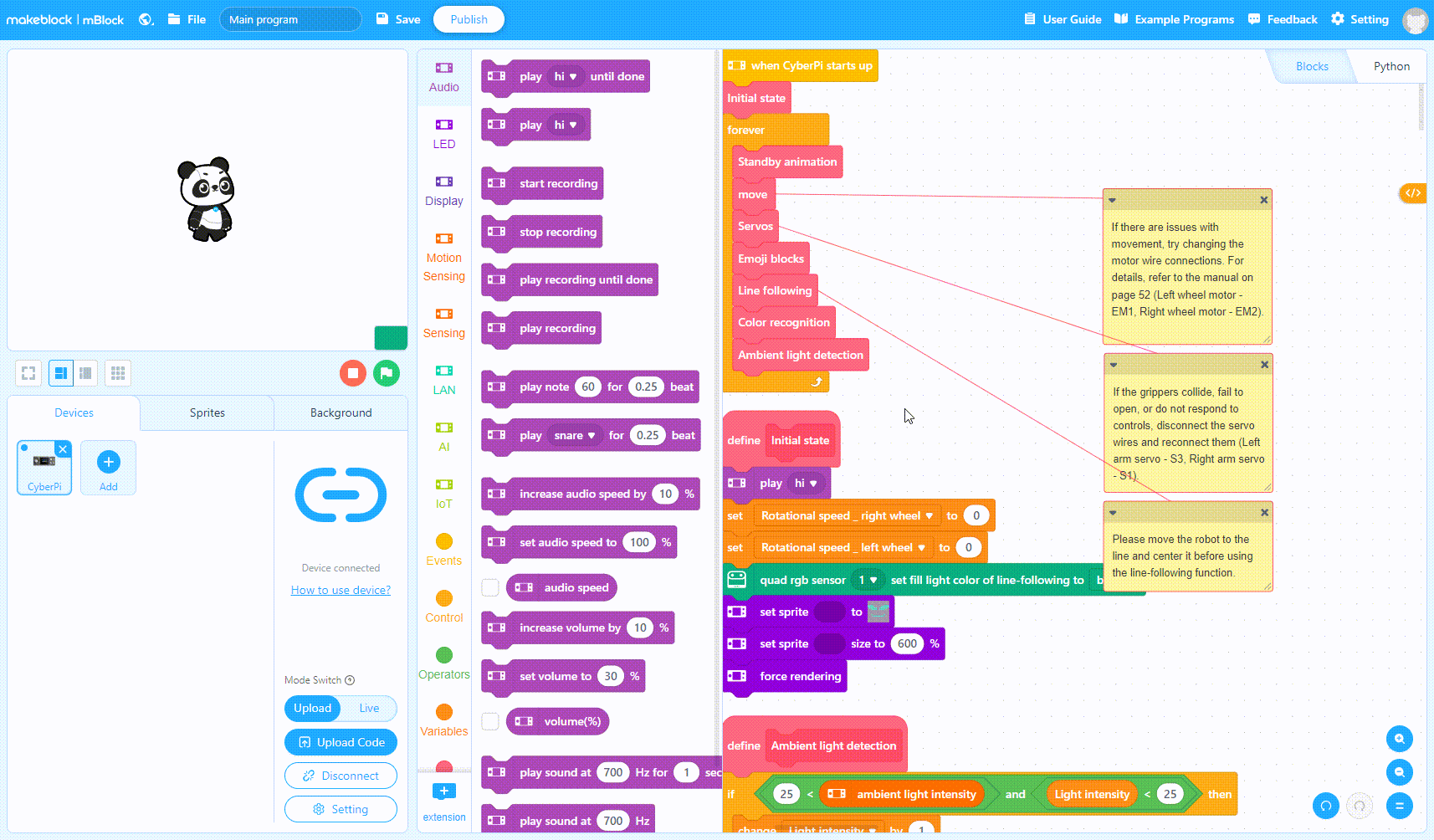 Case 7 - Main program – Makeblock Help Center